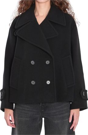 Chlo&eacute; Femme, Vestes, Noir, Taille: 36 FR Veste en laine &agrave; double boutonnage
