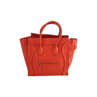 Celine Cabas Luggage en cuir orange