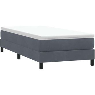 vidaXL Boxspringbett ohne Matratze Dunkelgrau 100x220 cm Samt vidaXL