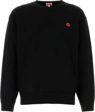 Kenzo Homme, Sweatshirts et sweats &agrave; capuche, Noir, Taille: XL SweaT-shirt ras du cou avec motif floral brod&eacute;