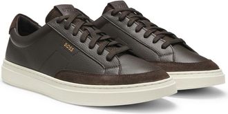 HUGO BOSS Sneaker Kieran Tenn aus Nappaleder mit Veloursakzenten in