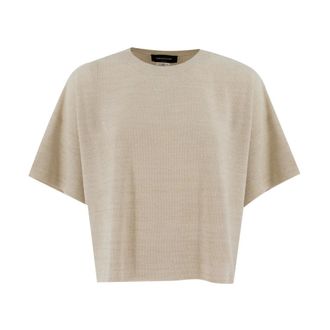 Fabiana Filippi Femme, Pulls, Beige, Taille: 40 FR Pull &agrave; manches courtes