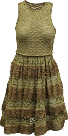 Alaia robe en dentelle à volants superposés 970 mm - Tons neutres