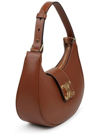Celine Womens Shoulder Bag Ava Triomphe Medium Leather Buff Calfskin