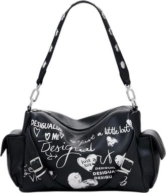 Desigual Femme, Sacs, Noir, Taille: ONE Size Sac à Main Noir pour Femme avec Bandoulière Amovible