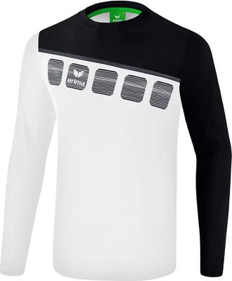 Erima Herren 5-C Longsleeve, wei&szlig;/schwarz/dunkelgrau, M