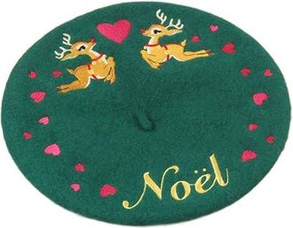 Generic Chapeau De B&eacute;ret, Chapeaux en Laine pour Femmes Vintage Mignon No&euml;l Bonnets dartiste Motif Bonhomme D&eacute;pice Cerf, La Mode N
