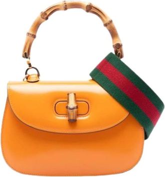 Gucci Sacoche Bamboo Pre-owned - Femme - Pre-owned - Orange - Taille: ONE Size