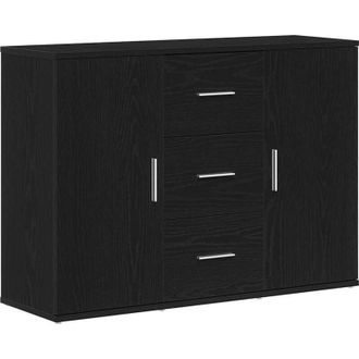 vidaXL Sideboard Schwarz Eichen-Optik 91x29,5x65 cm Holzwerkstoff - Vidaxl