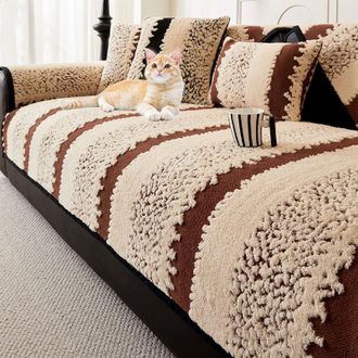 Generic Chenille Sofa Überzug, Super Weicher rutschfest Sofaschoner für Couch Überzug 1 2 3 4 Sitzer, Universelle Sofaüberwurf, Ecksofa, Waschbar und Haustier