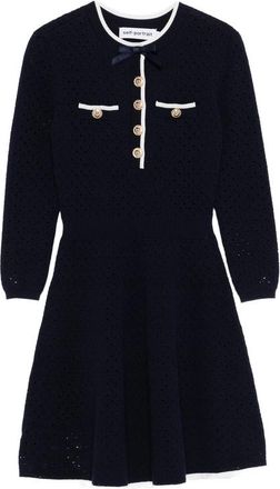 Self Portrait Bow-detail Knitted Mini Dress