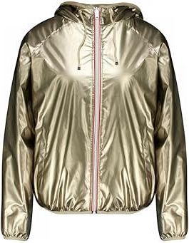 Deeluxe Blouson Veste chaude cocooning ISSIA réversible métallisée et imitation fourrure cosy ultra douce fermeture zippée et capuche - Taille L