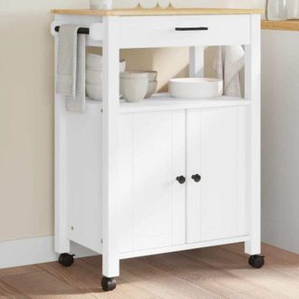 vidaXL Vidaxl - Chariot de cuisine monza 60x40x90 cm bois massif de pin