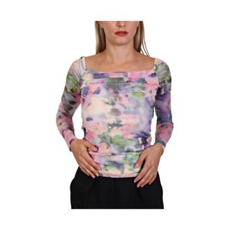 Patrizia Pepe Femme, Tops, Multicolore, Taille: 38 FR Haut &agrave; manches longues et col en V