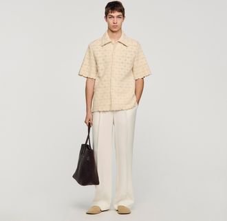 Sandro Baumwollhemd mit Lochstickerei