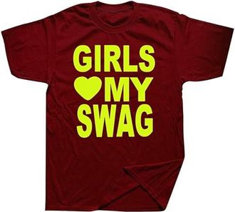 Keephen Girls Love My Swag Things T-Shirt Dr&ocirc;le Lettre Impression 3D Manches Courtes Col Rond Casual Tee Shirts Tops pour Femmes Hommes