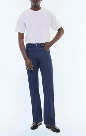 Fursac Pantalon &eacute;vas&eacute; 5 poches en coton et lin - Taille 29 - Homme
