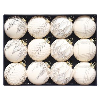 Generic Weihnachtskugel Dekoration - Samt Beflockte Ornamentkugeln, Bruchsichere Christbaum Anh&auml;nger | Farbige Glitzeroptik Mit Handgefertigtem Design, Hochwe