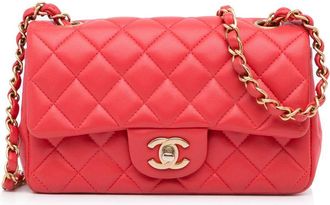 Chanel 2019 mini Classic Single Flap Umhängetasche - Rot