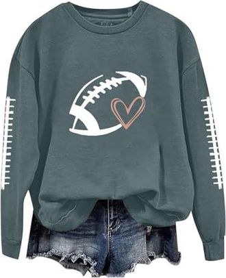 Generic Sweat-shirt pour femme - Imprim&eacute; graphique - Haut surdimensionn&eacute; - Col rond - Manches longues - Automne - Hiver - D&eacute;contract&eacute; - Confortable - Tendance