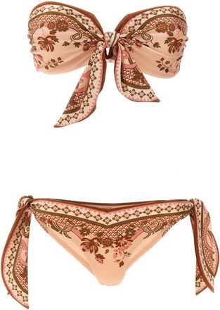 Zimmermann Femme, Maillots de bain, Rose, Taille: 38 FR Bikini en Lycra Aster avec Imprim&eacute; Floral Cachemire