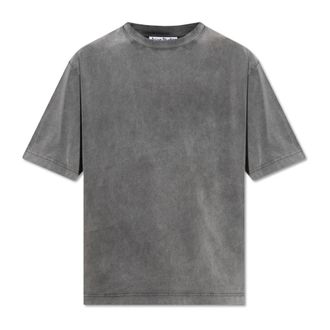 Acne Studios Logo Patch T-Shirt - - Tops - Herren - Grau - L/XL