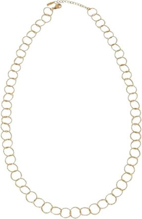 Dansk Copenhagen Vilja Waterproof 18K Gold Plated Round Long Link Necklace - Structured Stainless Steel - - Accessories - Damen - Gelb - ONE SIZE