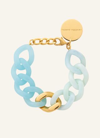 Vanessa Baroni Vanessa Baroni Armb&auml;nder Flat Chain Bracelet Two Color With Gold Cloud Marble Opaline Blue By Glambou gold