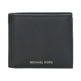 Michael Kors Homme, Accessoires, Noir, Taille: ONE Size Portefeuille Livre en Cuir Noir Grain&eacute;