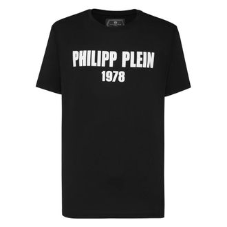 Philipp Plein Homme, Tops, Noir, Taille: 2XL Round Neck T-Shirt 1978
