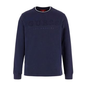 Guess Homme, Sweatshirts et sweats à capuche, Bleu, Taille: 2XL SweaT-shirt en coton avec logo ML