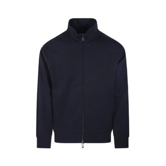 Emporio Armani Navy Zip Hoodie Stilvolles Design - - Sweatshirts & Hoodies - Herren - Blau - XL