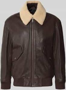 Boss Orange by Hugo Boss Regular Fit Lederjacke aus reinem B&uuml;ffelleder Modell Jopeak