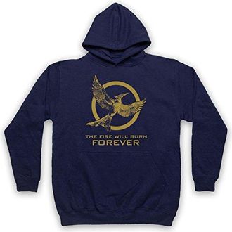 The Guns Of Brixton Hunger Games Mockingjay 2 The Fire Will Burn Forever Sweat a Capuche des Adultes, Bleu Fonce, Large