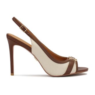 Kazar Braune und beige Leder- und Stoffsandalen.Dieses Produkt f&auml;llt klein aus. - - Shoes - Damen - Braun - 36 EU