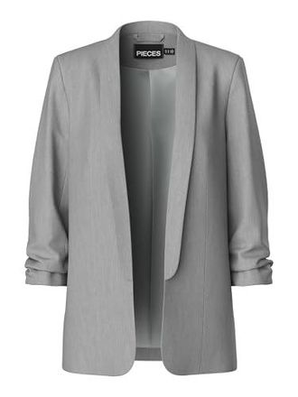 Pieces Blazer 3/4 pour Femme Pcbosella Noos, Gris Clair chiné, M