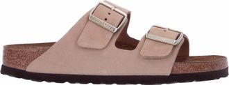 Birkenstock Damen Pantolette Arizona SFB Nubukleder Weichbettung schmal Beige 36