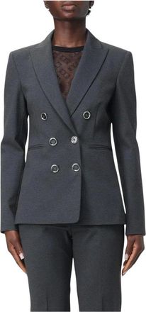 Pinko Pinko, Femme, Vestes, Gris, Taille: 36 FR Blazer Croisé Tailleur