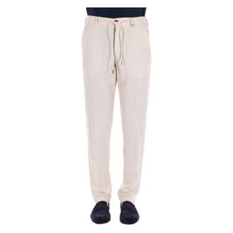 Myths Beige Leinen Hahnentritthose - - Trousers - Herren - Beige - S