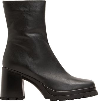 8 by YOOX LEATHER SQUARE TOE ANKLE BOOTS
