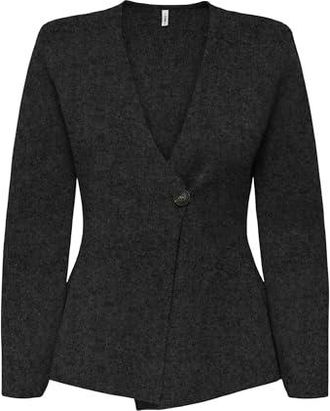 Only Onlmyera Life Ls One Button Cardigan KNT Bouton, Gris foncé mélangé, L Femme