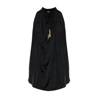 Balmain Plissiertes- flie&szlig;endes Jersey-Oberteil - - Tops - Damen - Schwarzk - 2XS