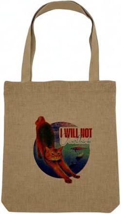 Fabulous Sac Shopping Tote Bag Aspect Lin - I Will Not Overthink Chat Dauphin Collage Vintage Illustration Art Humour - Sac de Courses Toile Epaisse 360g Beige
