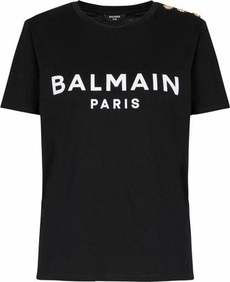 Balmain Femme, Tops, Noir, Taille: 38 FR T-shirt avec imprim&eacute; Paris
