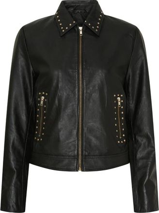 Notyz Lederjacke mit Nieten - - Jackets - Damen - Schwarzk - M