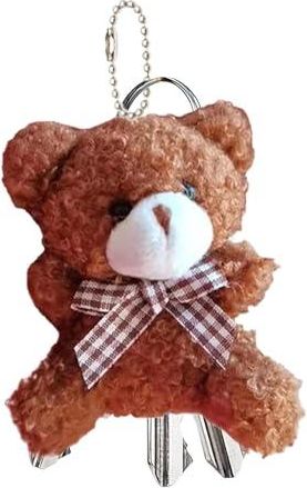 Generic Breloque en forme dours pour sac à main, pendentif décoratif en peluche pour sac à dos, breloque décorative pour sac à dos, accessoires de porte-clés 