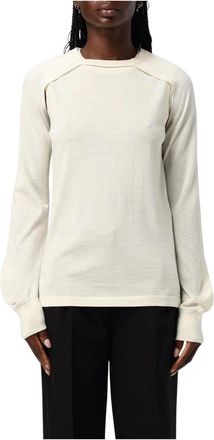 Helmut Lang Femme, Pulls, Blanc, Taille: 42 FR Pull en laine mérinos blanc