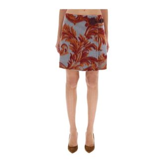 Etro Minirock aus Wollmischung mit Bl&auml;ttermotiv - - Skirts - Damen - Mehrfarbig - XS