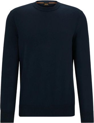 HUGO BOSS Homme, Pulls, Bleu, Taille: 3XL SweaT-shirt en coton à manches longues avec col rond
