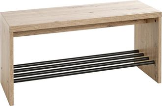 Haku Möbel Schuhbank Eiche, schwarz, MDF, Metall - Maße: B 80 cm x H 40 cm x T 30 cm, Style: Modern